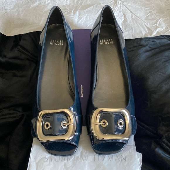 Stuart Weitzman | Shoes | Stuart Weitzman Patent Blue Leather Silver ...